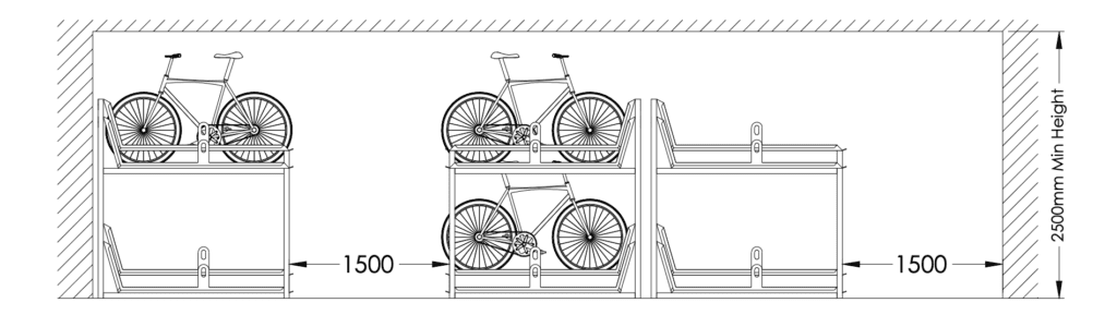 two tier cycle rack dimensions